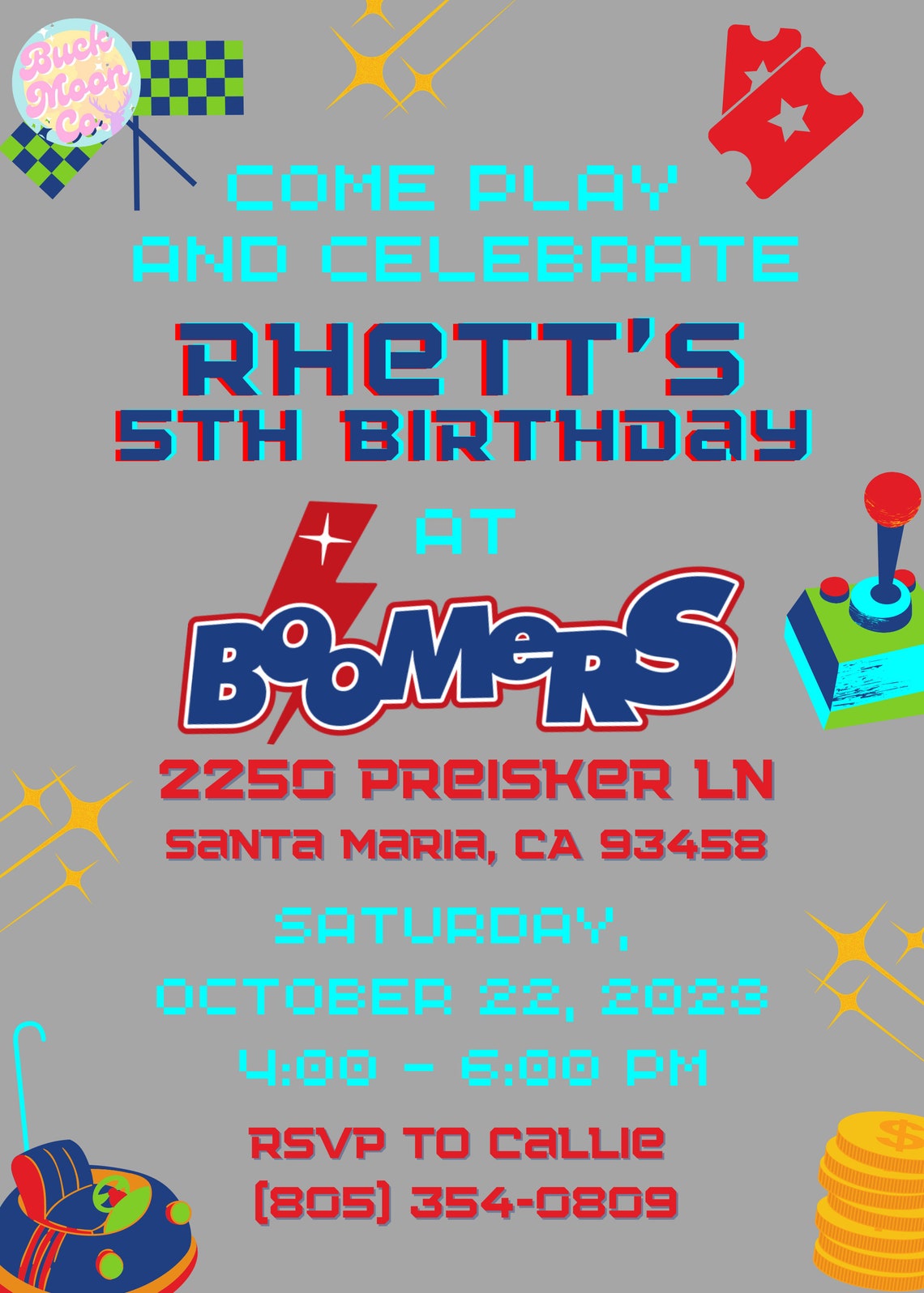 Boomers Birthday Party, Arcade, Invitation, Custom Age, Printable ...