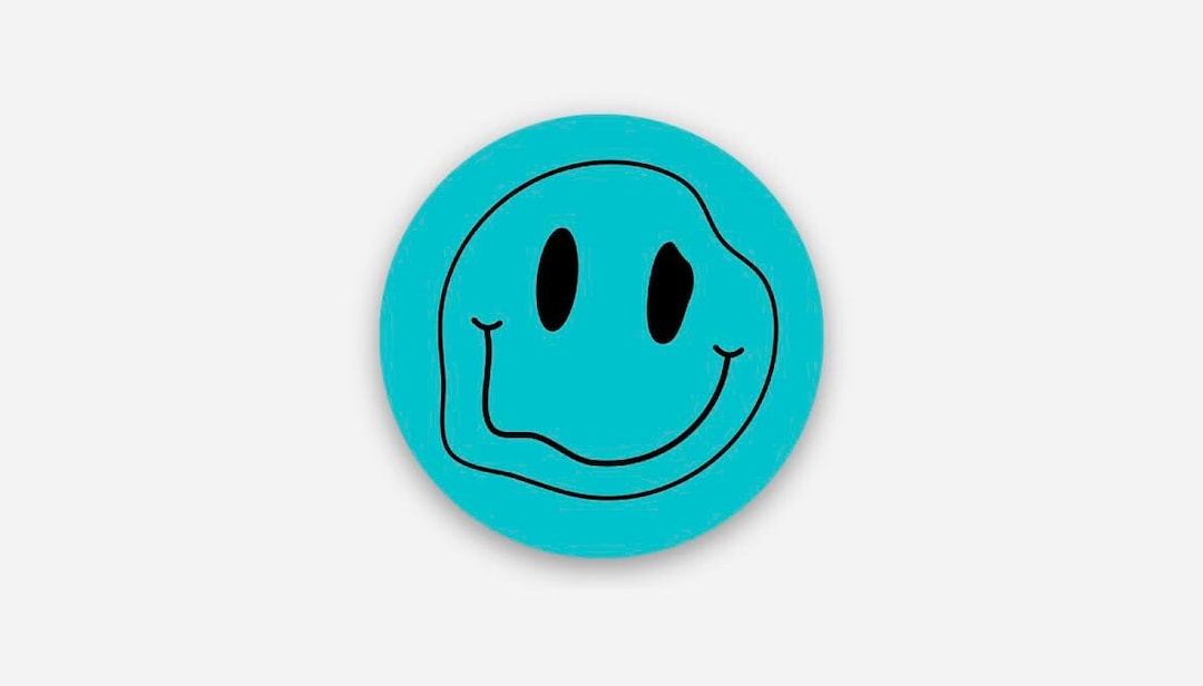 Melted Happy Face Decal - Etsy