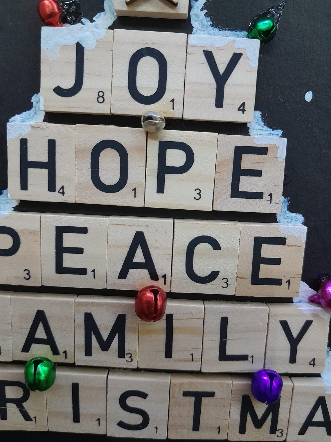Scrabble Christmas Tree With Baubles Frame - Etsy