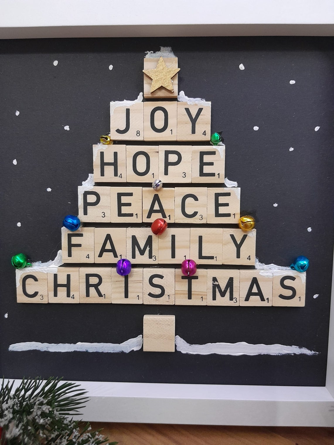 Scrabble Christmas Tree With Baubles Frame - Etsy