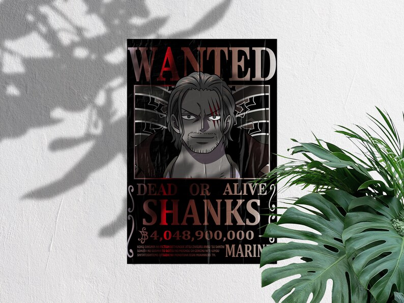 One Piece Wanted Shanks Poster Digital File JPG - Etsy