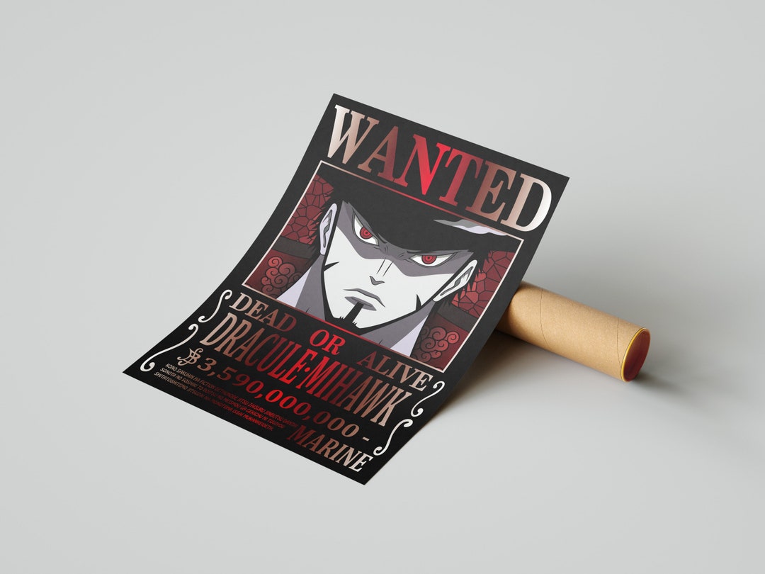 One Piece Wanted Mihawk Poster Digital File JPG - Etsy