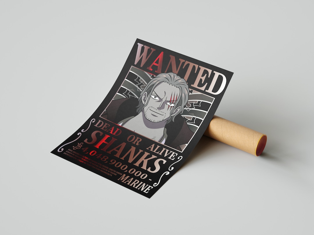 One Piece Wanted Shanks Poster Digital File JPG - Etsy