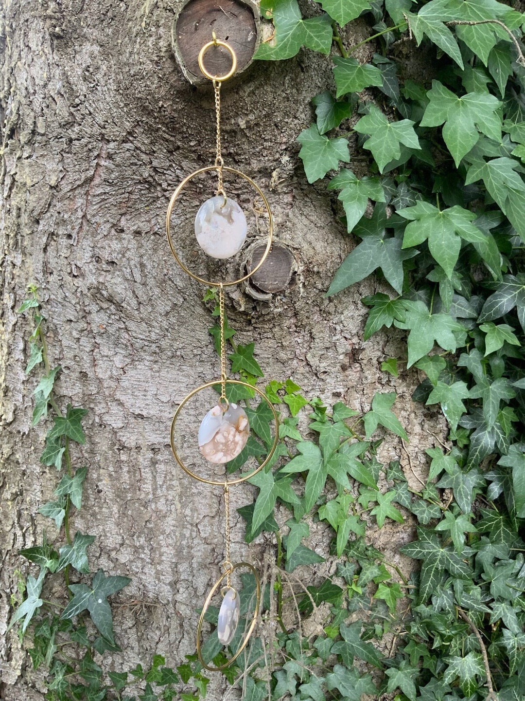 Black Flower Agate Suncatcher | Dark Flower Agate Suncatcher | Flower ...