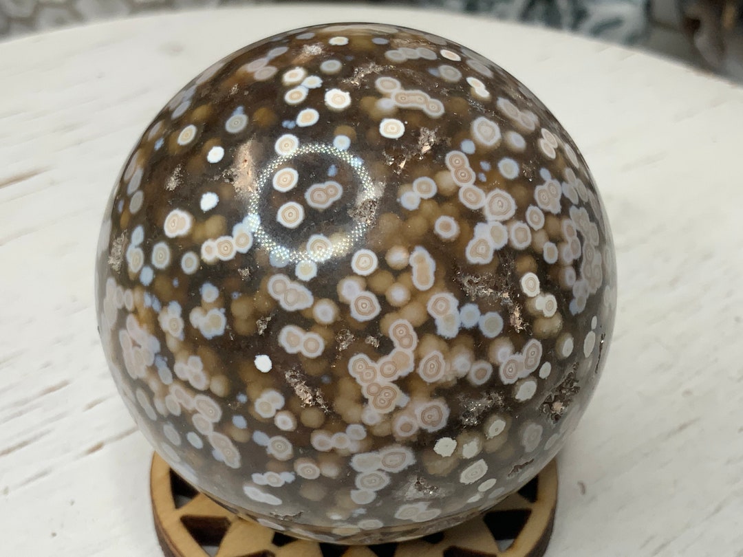 Orbicular Ocean Jasper Sphere - Etsy