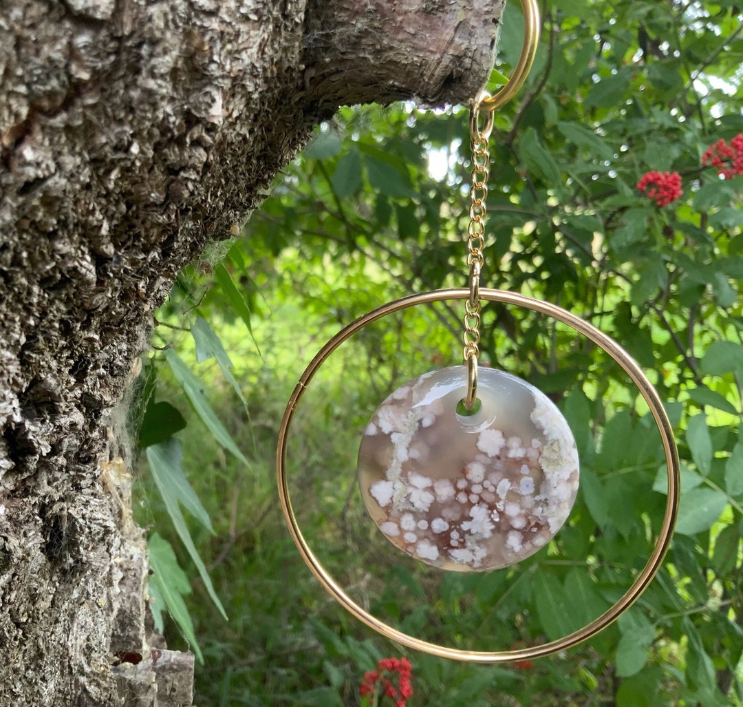 Black Flower Agate Suncatcher Dark Flower Agate Suncatcher Flower Agate ...