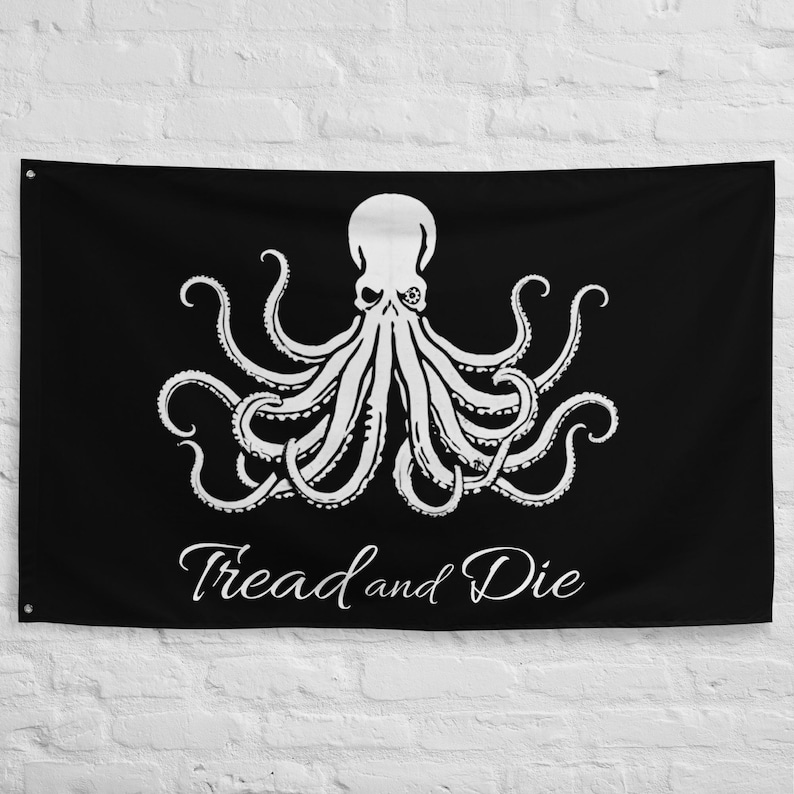 Tread and Die Kraken Flag - Etsy