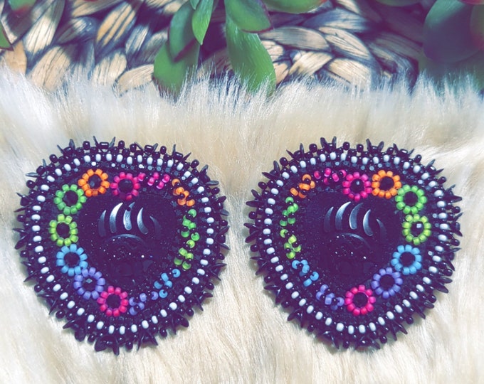 Neon Floral Hearts - Etsy