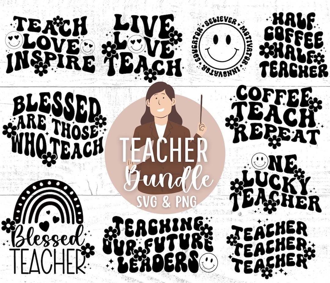 RETRO TEACHER SVG Bundle, School Svg, Teach Svg, Back to School Svg ...