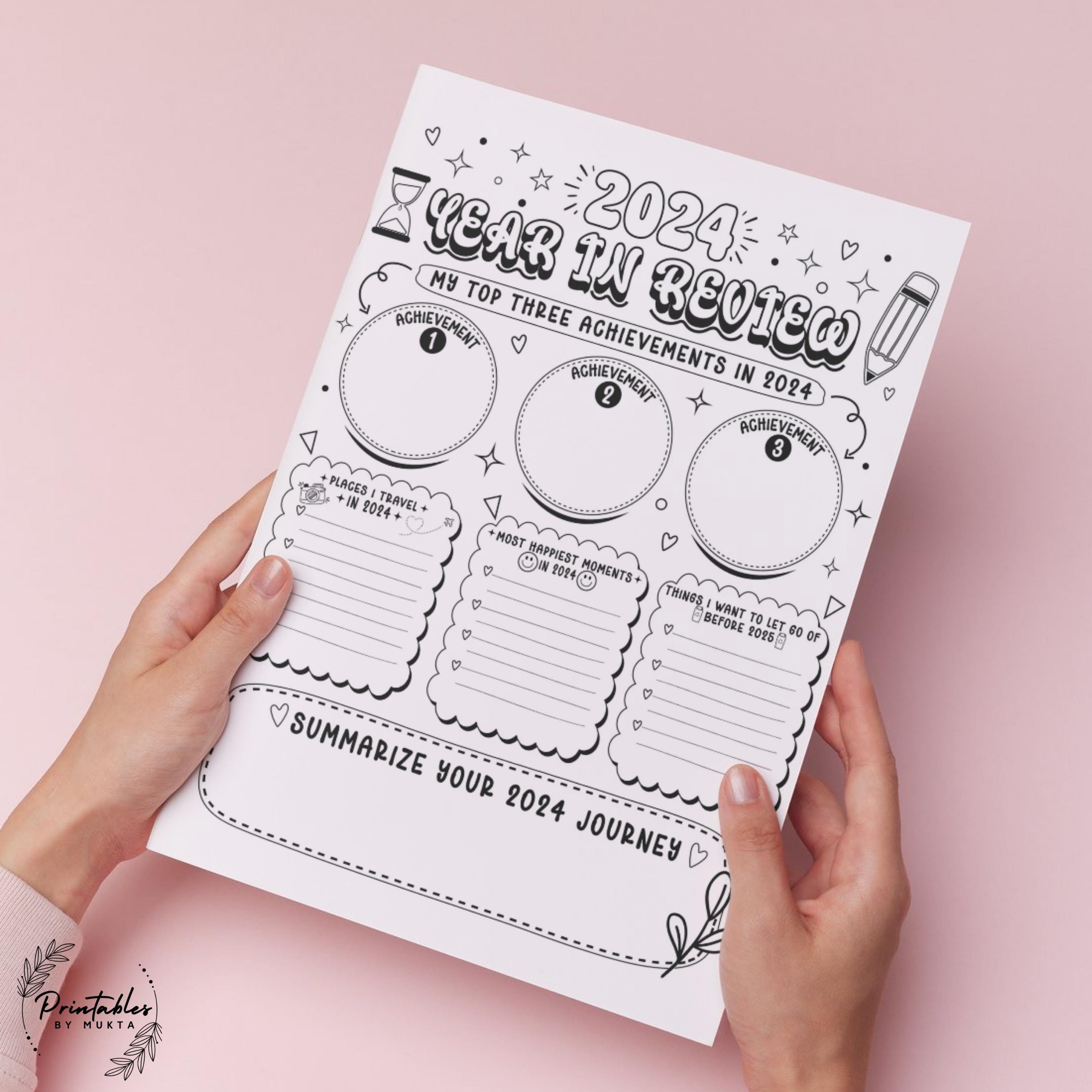 New Year’s Resolution Printable for Kids – Year in Review and Goals for ...