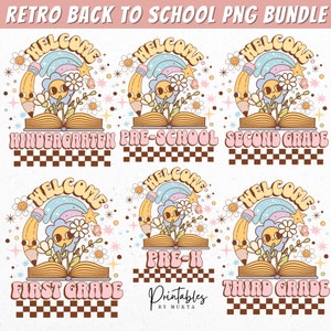 Back to School PNG Bundle, Retro Back to School Png, School Grade Png ...