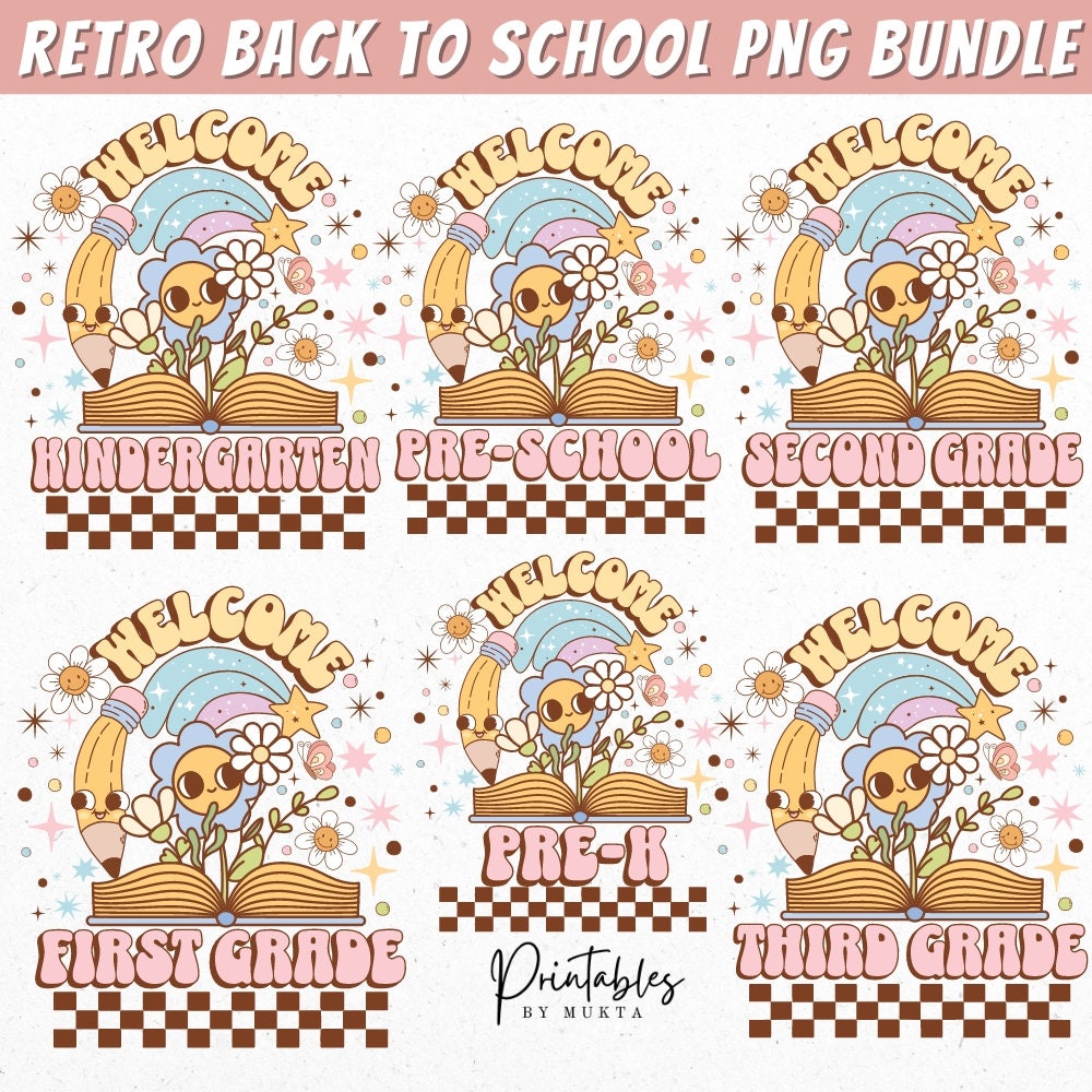 Back to School PNG Bundle Retro Back to School Png School - Etsy
