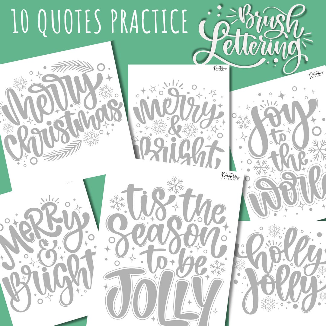 Christmas Hand Lettering Practice Sheets| Holiday Printable Pdf ...