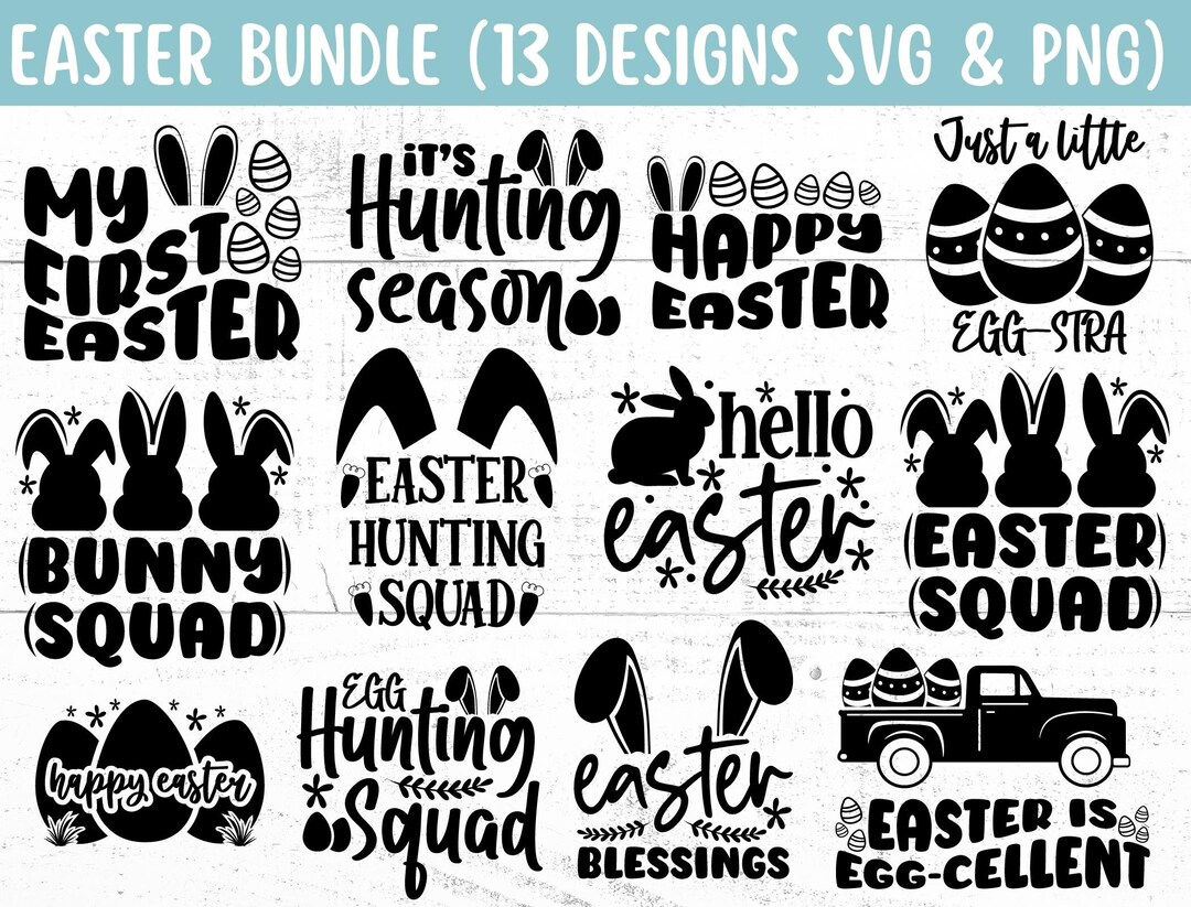 Easter Quotes SVG Bundle, Easter Svg, Bunny Svg, Easter Clipart, Happy ...
