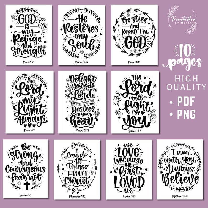 Bible Verse Hand Lettering Worksheets | Christian Calligraphy Practice ...