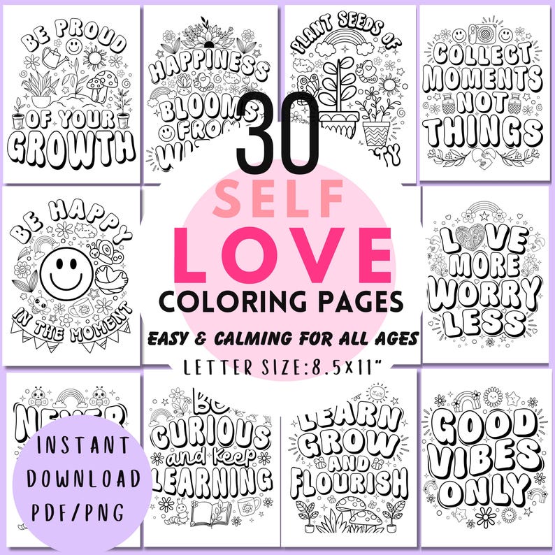 Motivational Quotes, Coloring Pages for Teen and Adults, Positive ...