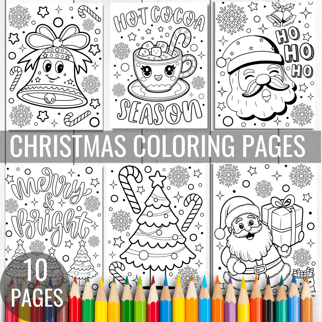 Christmas Coloring Pages, Classroom Digital Download, Christmas ...