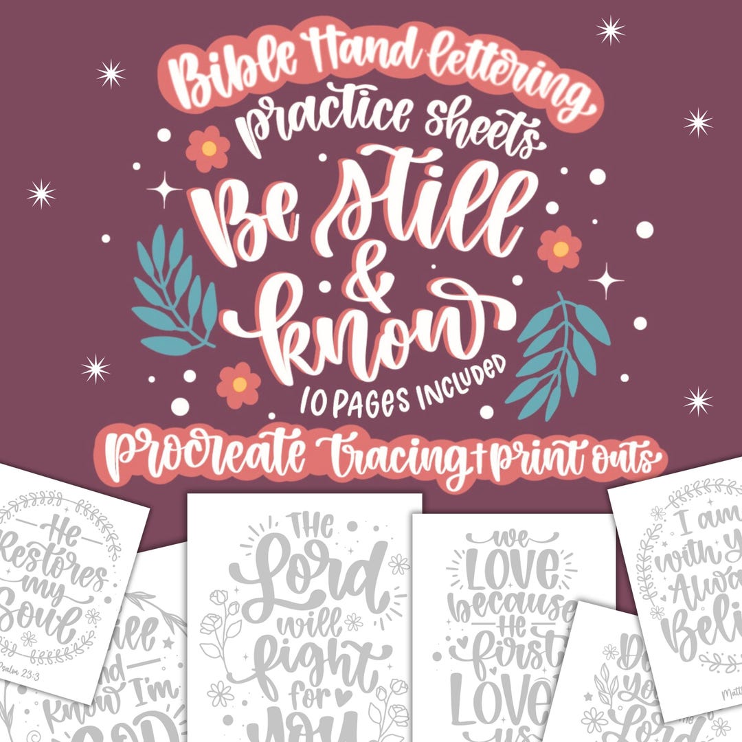 Bible Verse Hand Lettering Worksheets | Christian Calligraphy Practice ...