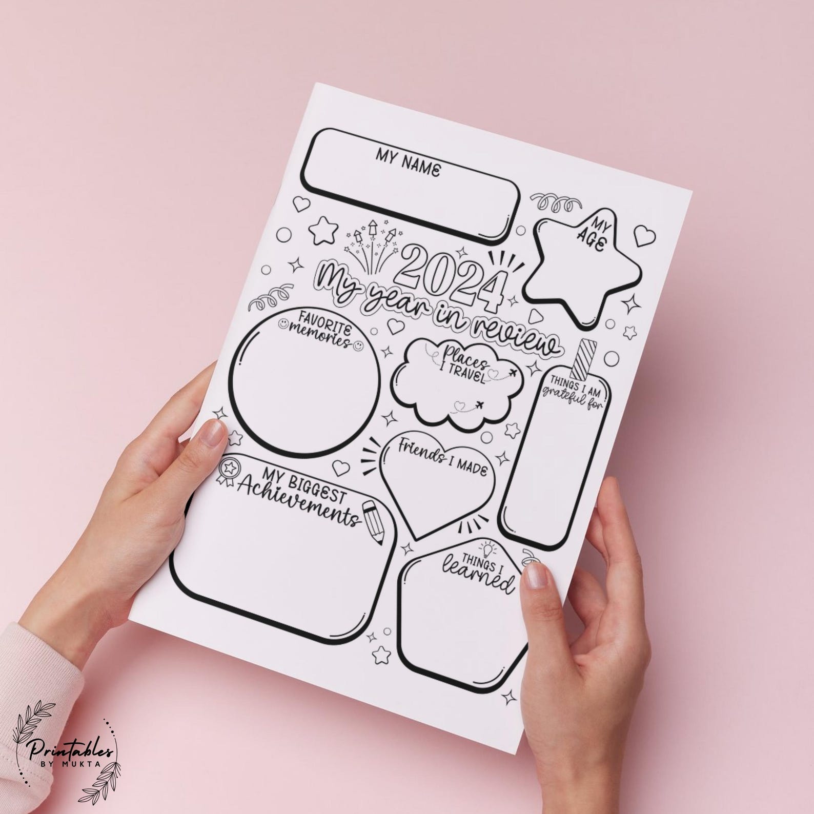 New Year’s Resolution Printable for Kids – Year in Review and Goals for ...