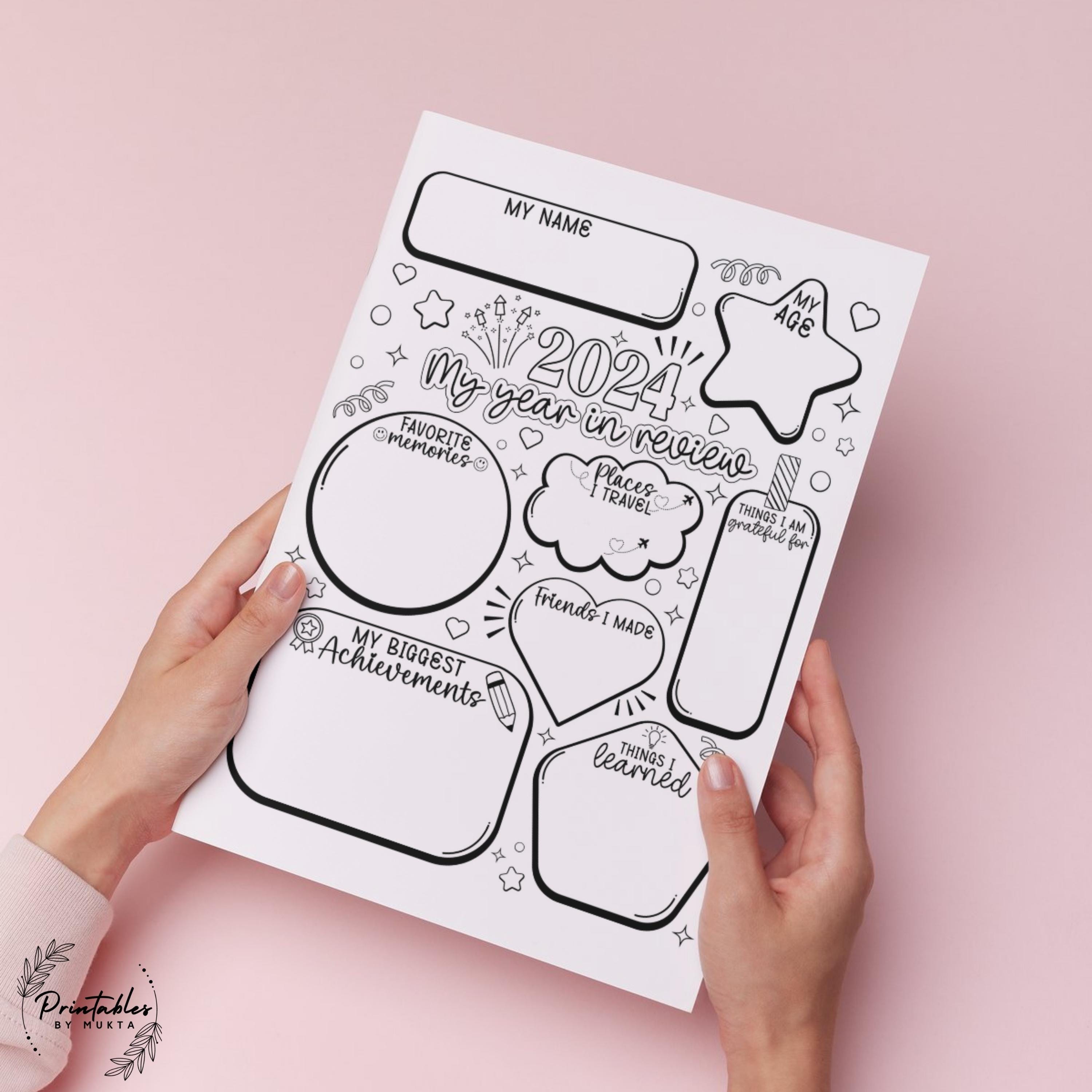 New Year’s Resolution Printable for Kids – Year in Review and Goals for ...