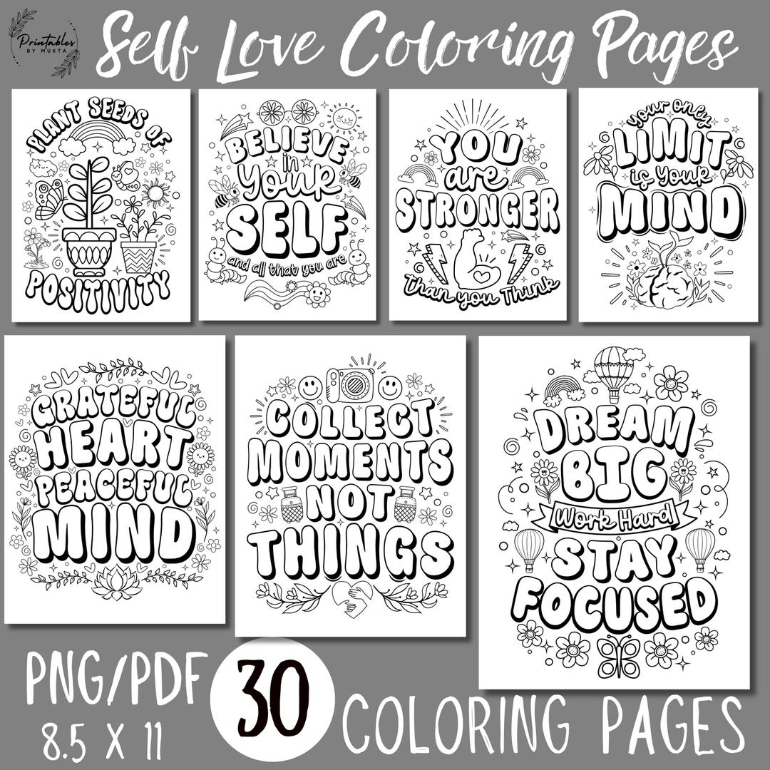 Motivational Quotes, Coloring Pages for Teen and Adults, Positive ...
