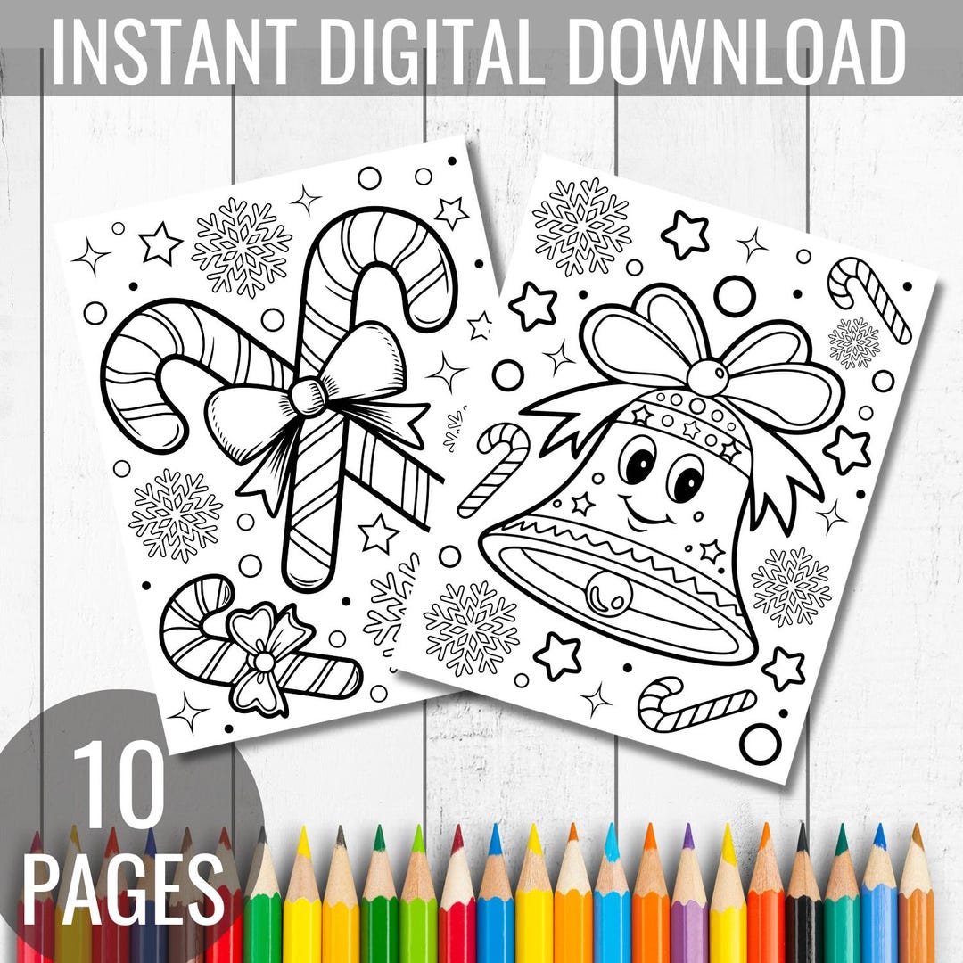 Christmas Coloring Pages, Classroom Digital Download, Christmas ...