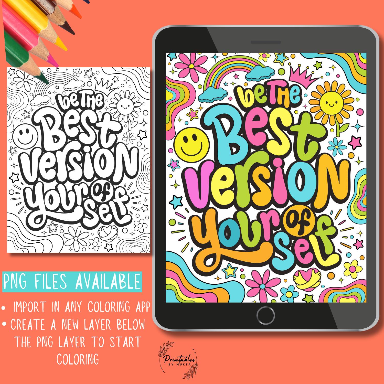 Motivational Quotes, Coloring Pages for Teen and Adults, Positive ...