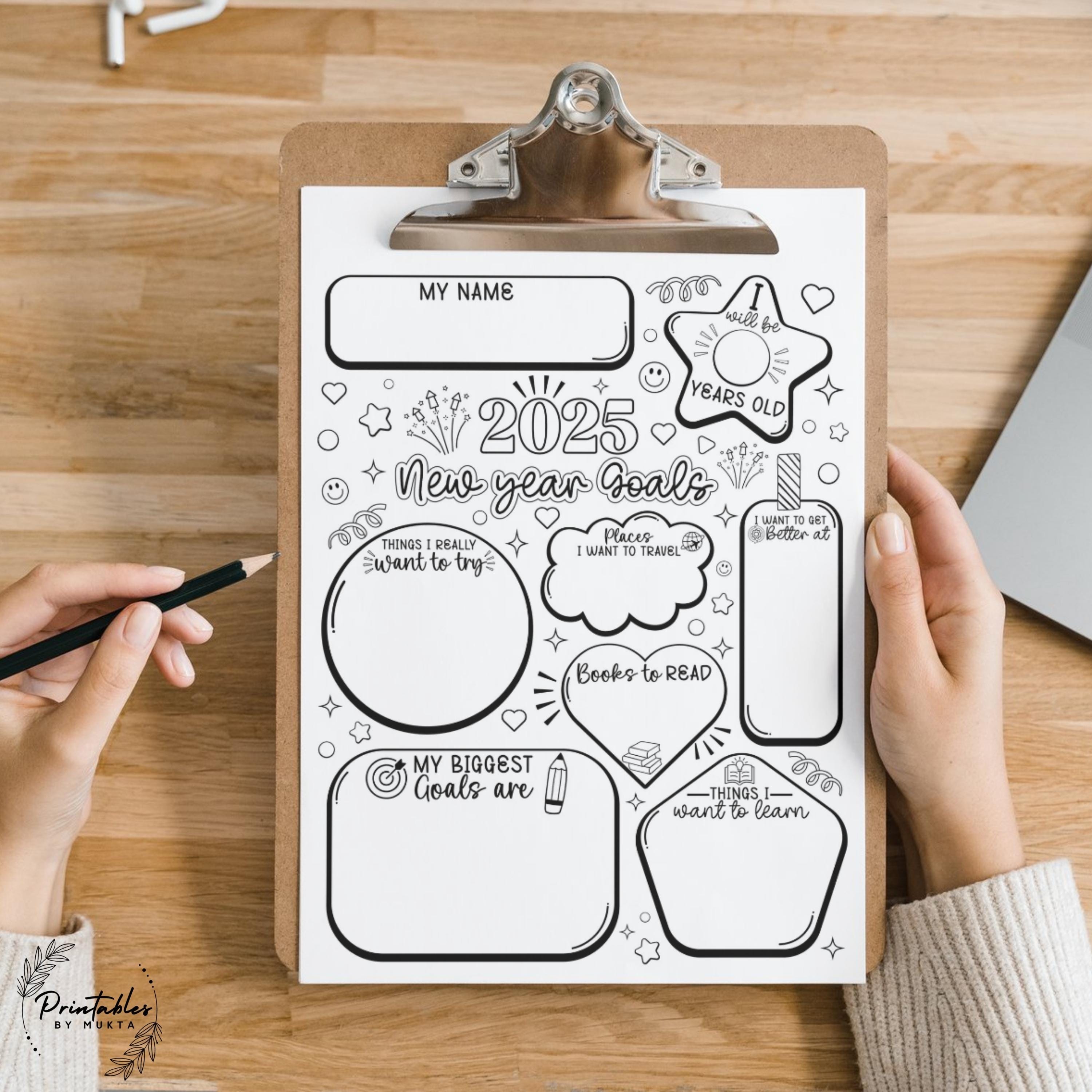 New Year’s Resolution Printable for Kids – Year in Review and Goals for ...