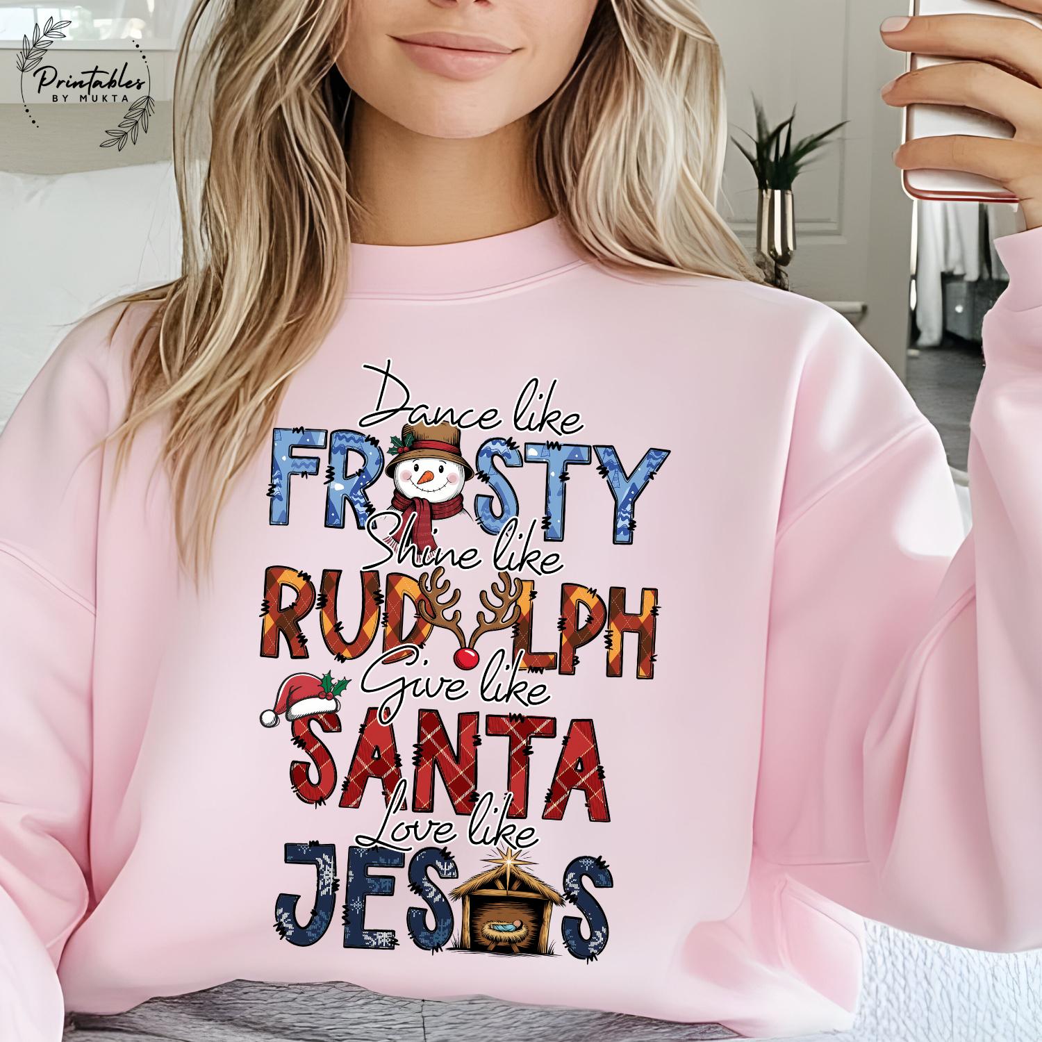 Christian Christmas PNG Bundle, Bible Verse, Retro Santa (digital ...