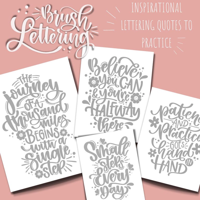20 Motivational Hand Lettering Worksheets hand Lettering Practice ...