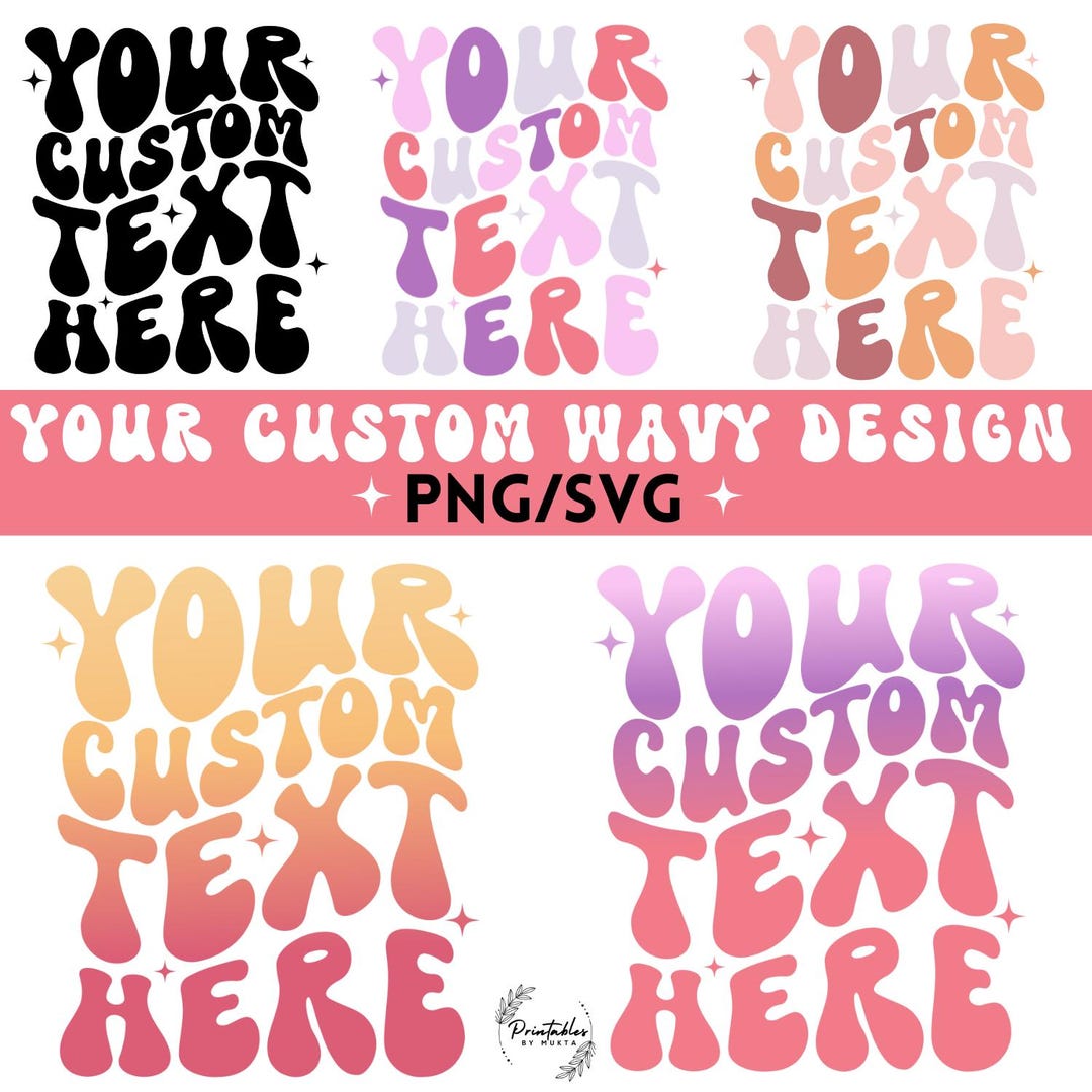 Custom Wavy Text SVG, Groovy Font (PNG, SVG) - Etsy