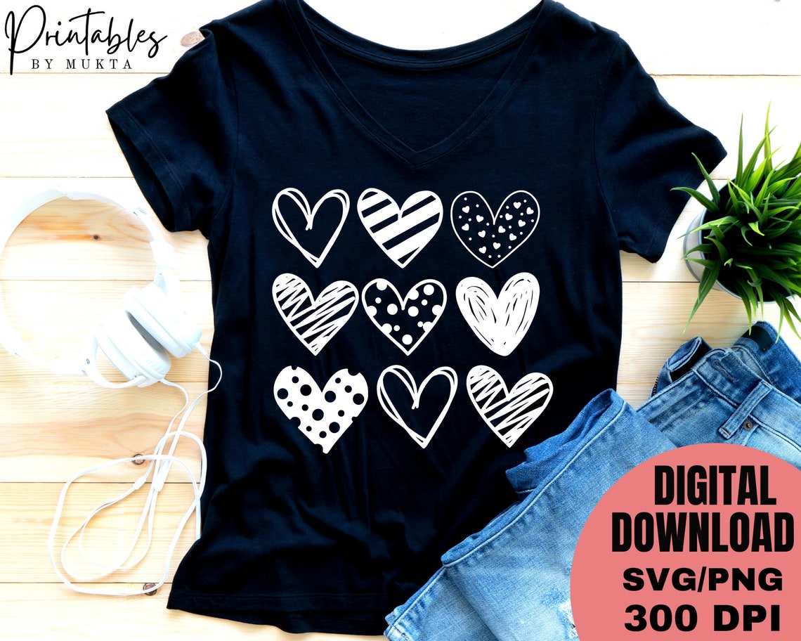 Nine Hearts Svg/ Valentines Svg/ Heart Svg Candy Heart Svg/valentine's ...