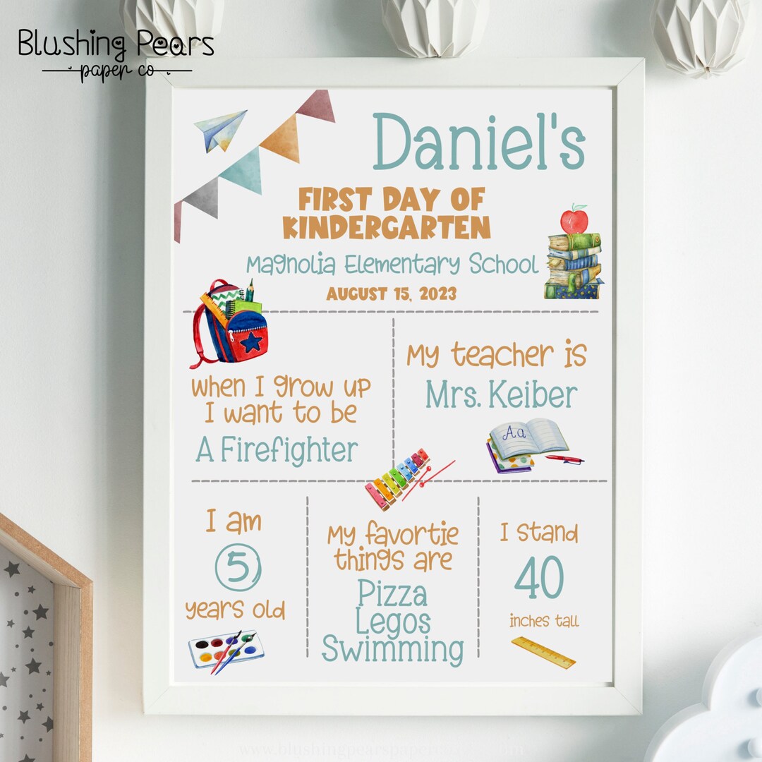 Back to School Sign, First Day of School Sign, Personalized First Day ...