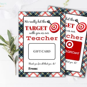 Teacher Appreciation Gift Card Printable, We Are on Target Back to ...