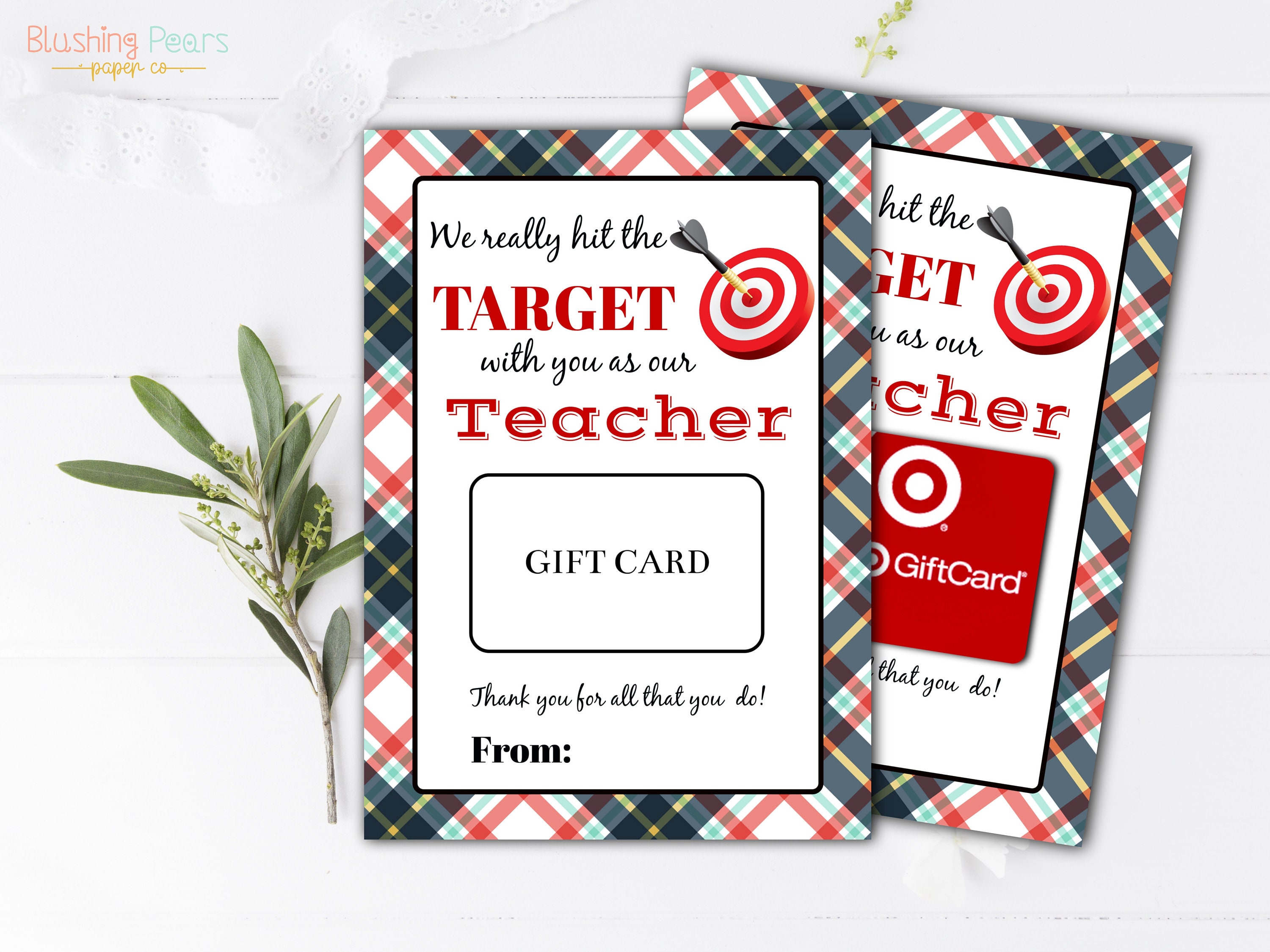 Teacher Appreciation Gift Card Printable, We Are on Target Back to ...