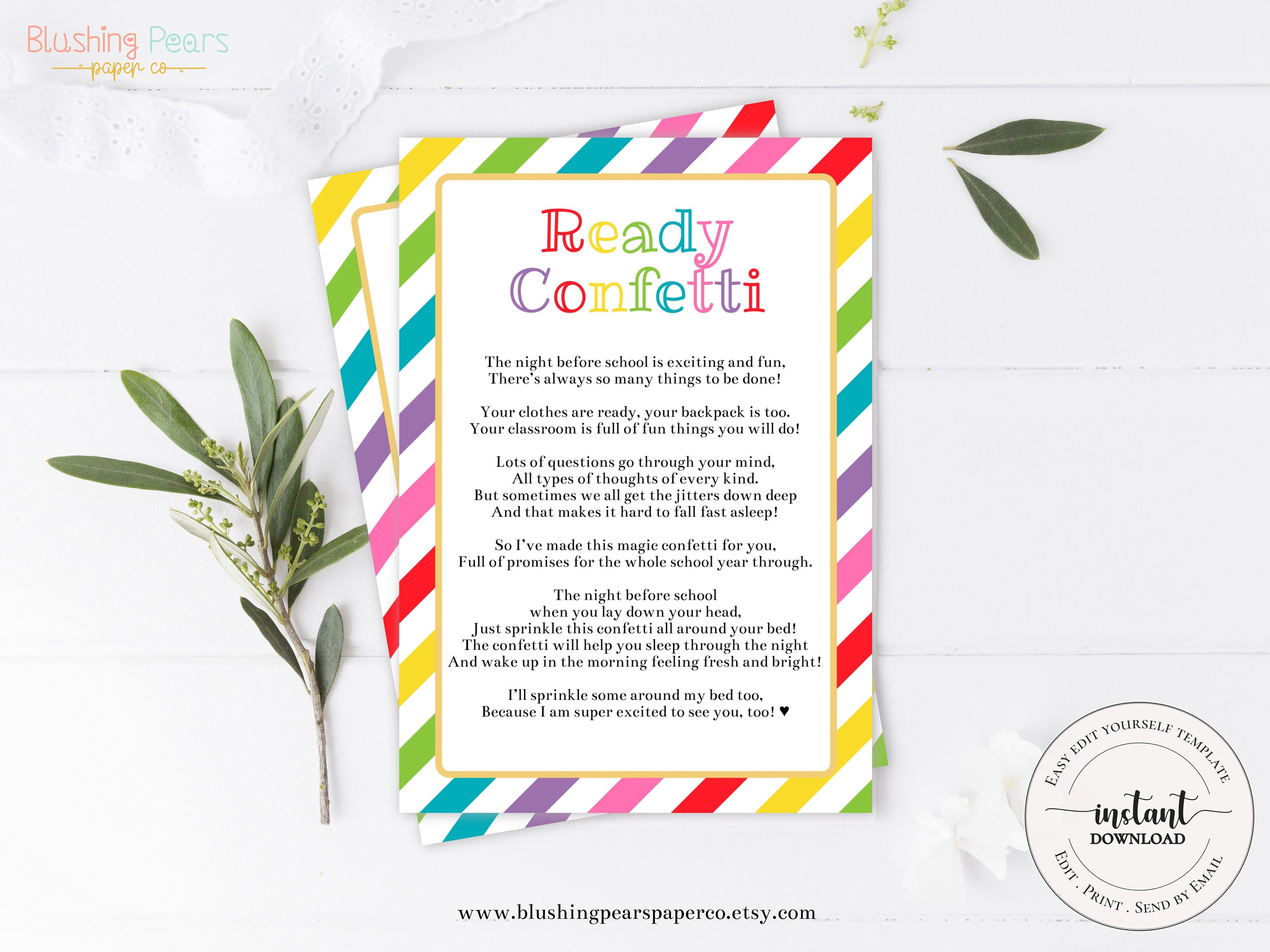 Ready Confetti, Back to School, First Day of School, Back to School ...