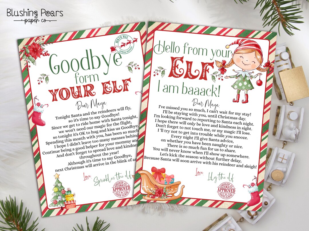 Elf Letter Bundle, Girl Elf Return Letter, Christmas Elf I'm Back ...