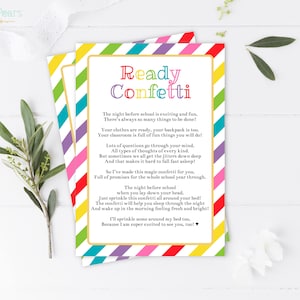 Ready Confetti, Back to School, First Day of School, Back to School ...