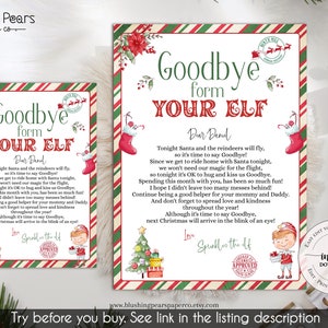 Boy Elf Goodbye Letter, From Elf Bye for Now Letter, Goodbye Letter ...