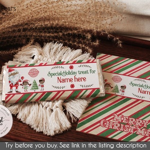 Christmas Treats, Chip Bag Chocolate Wrapper Juice Pouch Label, Black ...