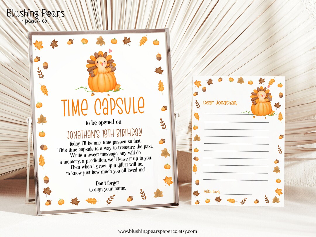 Our Little Turkey is Turning One Birthday Time Capsule, Thanksgiving ...