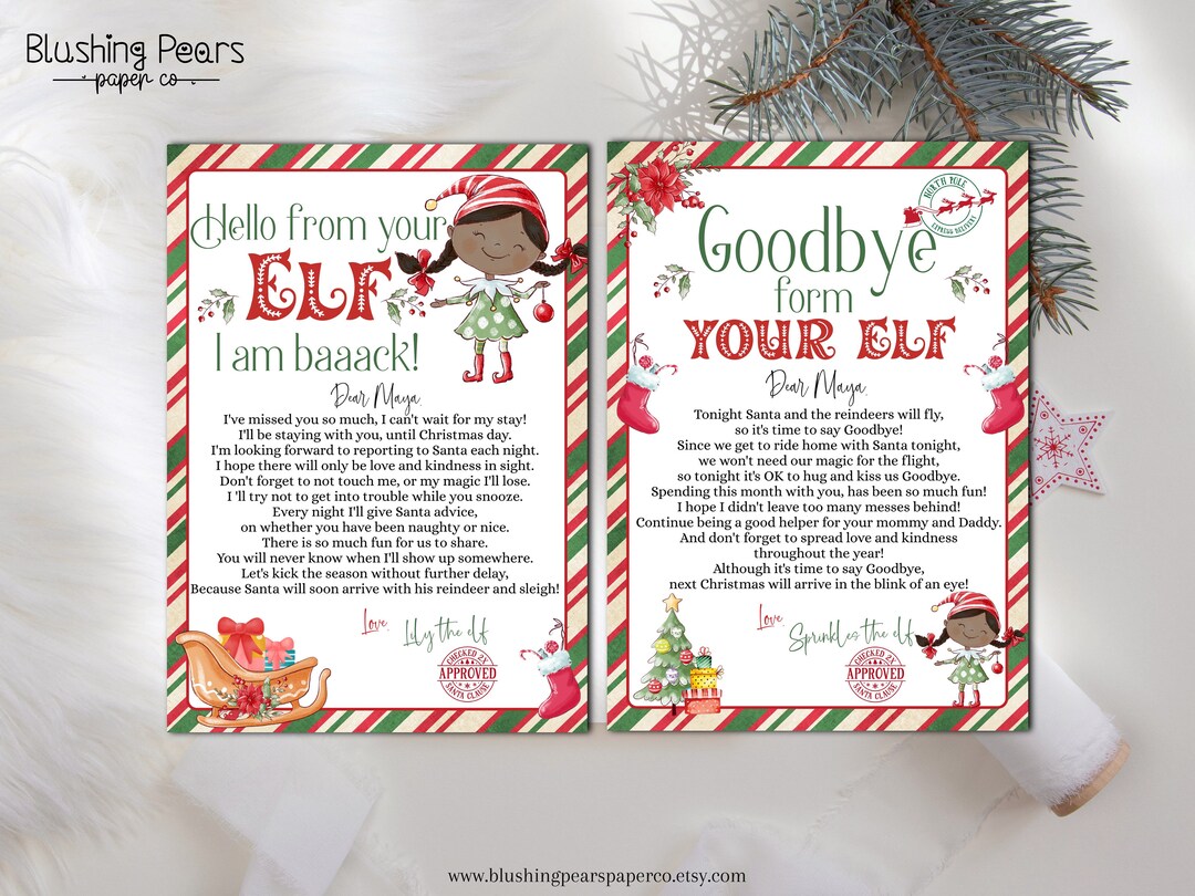 Black Elf Letter Bundle, Girl Elf Return Letter, Christmas Elf I'm Back ...