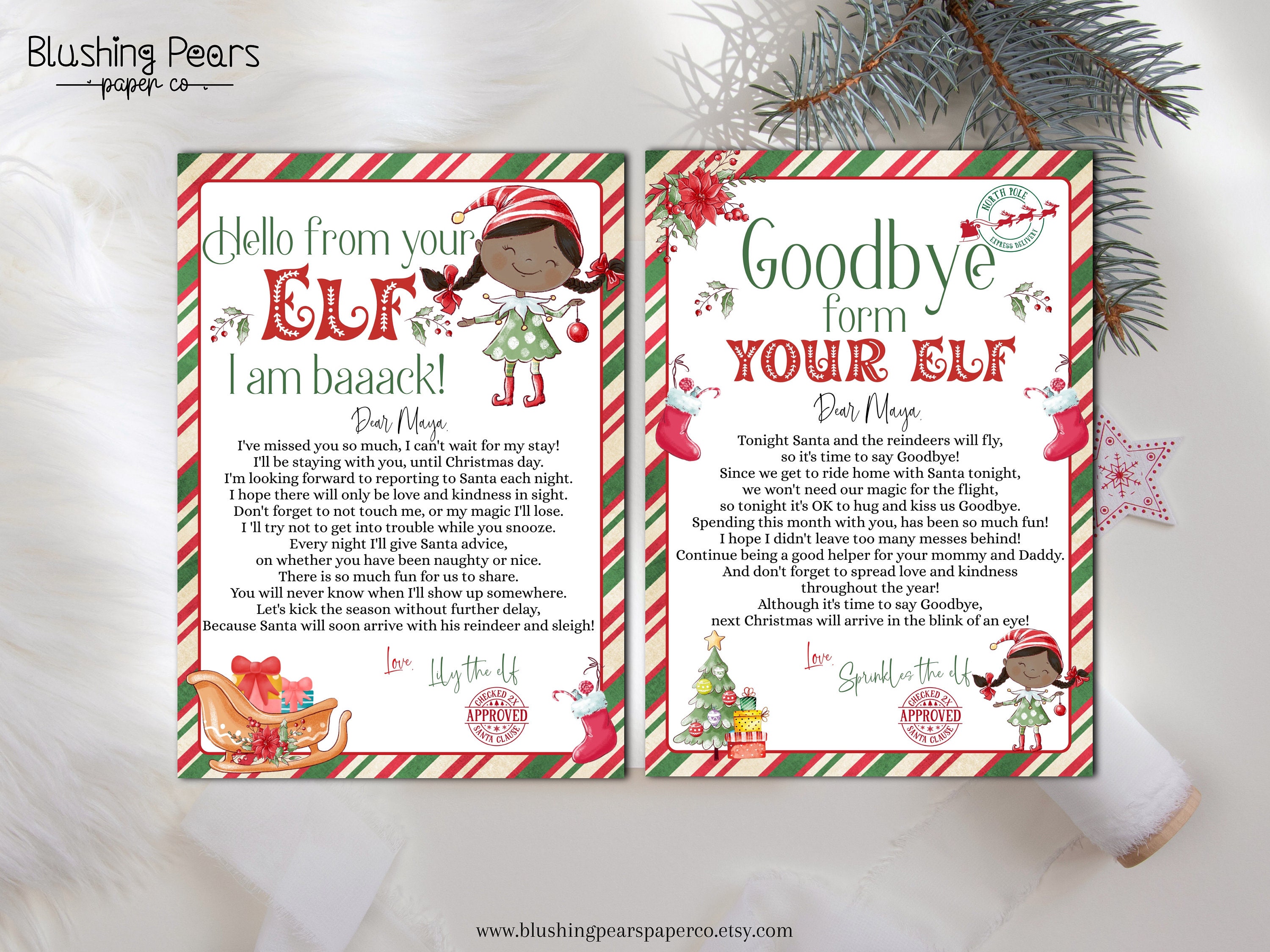 Black Elf Letter Bundle, Girl Elf Return Letter, Christmas Elf I'm Back ...