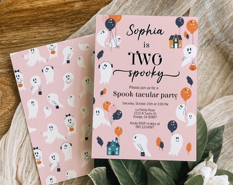 Spooky Halloween Ghost Birthday Party Invitation Cute Ghost - Etsy