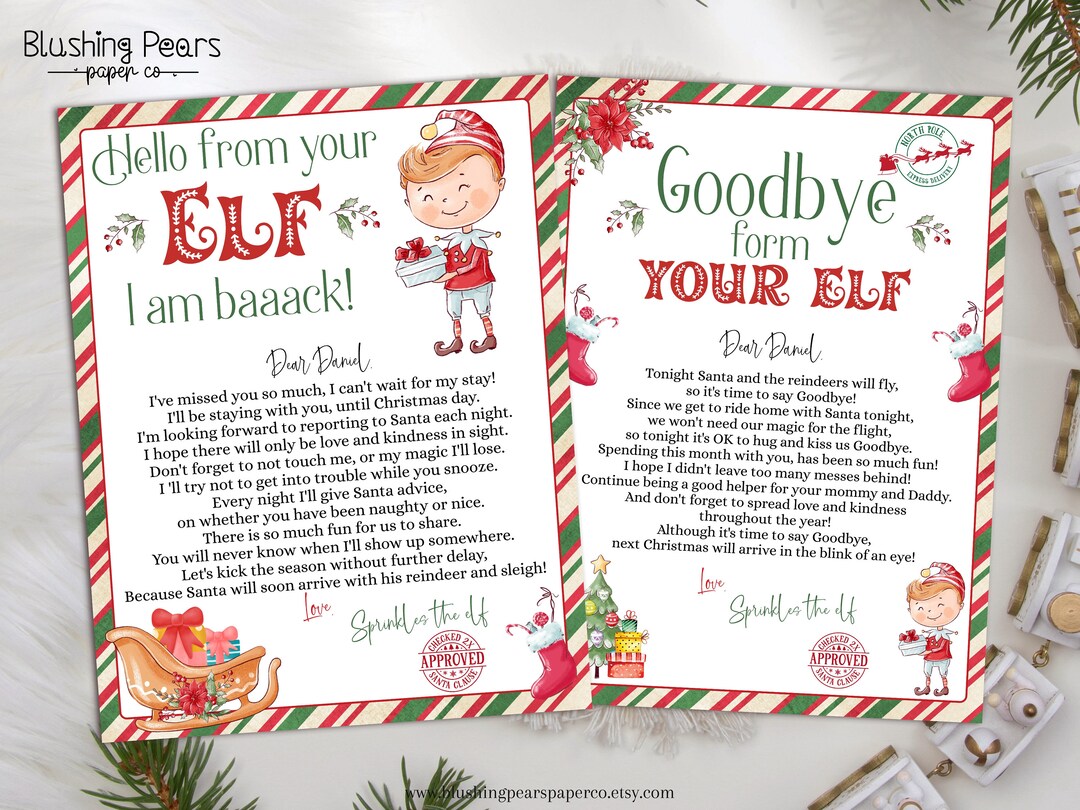 Elf Letter Bundle, Boy Elf Return Letter, Christmas Elf I'm Back ...