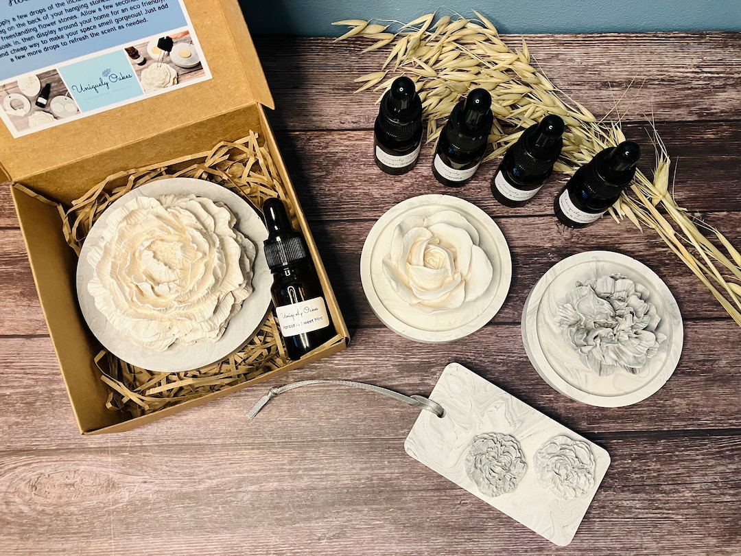 Essential Oil Flower Diffuser Gift Set | Aroma Stone Diffuser Gift Box ...