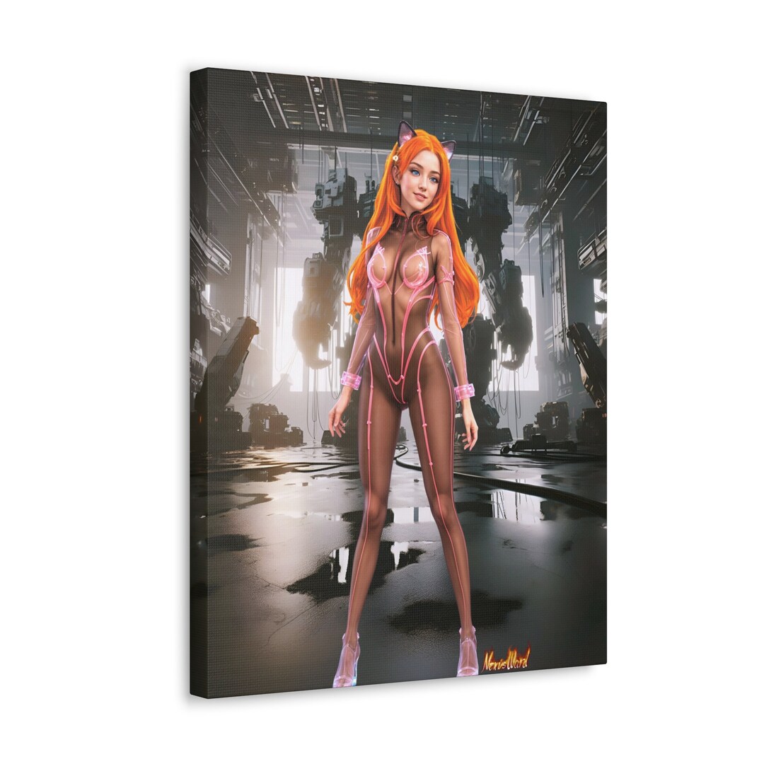 Kami Kitsune Spirit Fox safe Mech Pilot Fine Art Decor Giclée Print Fantasy Painting Canvas ...