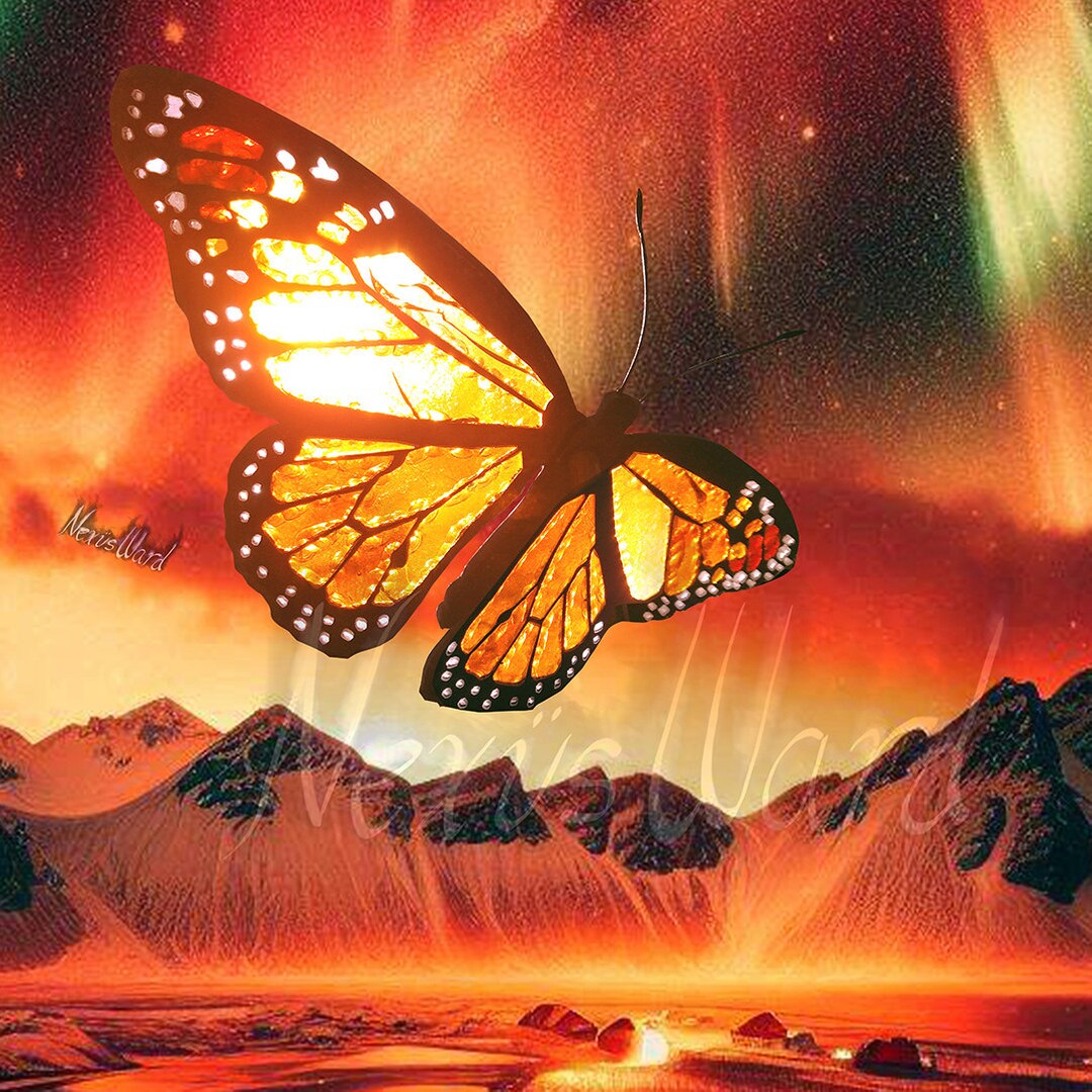 Aurora Borealis Monarch Butterfly Northern Lights - Fine Art Decor ...