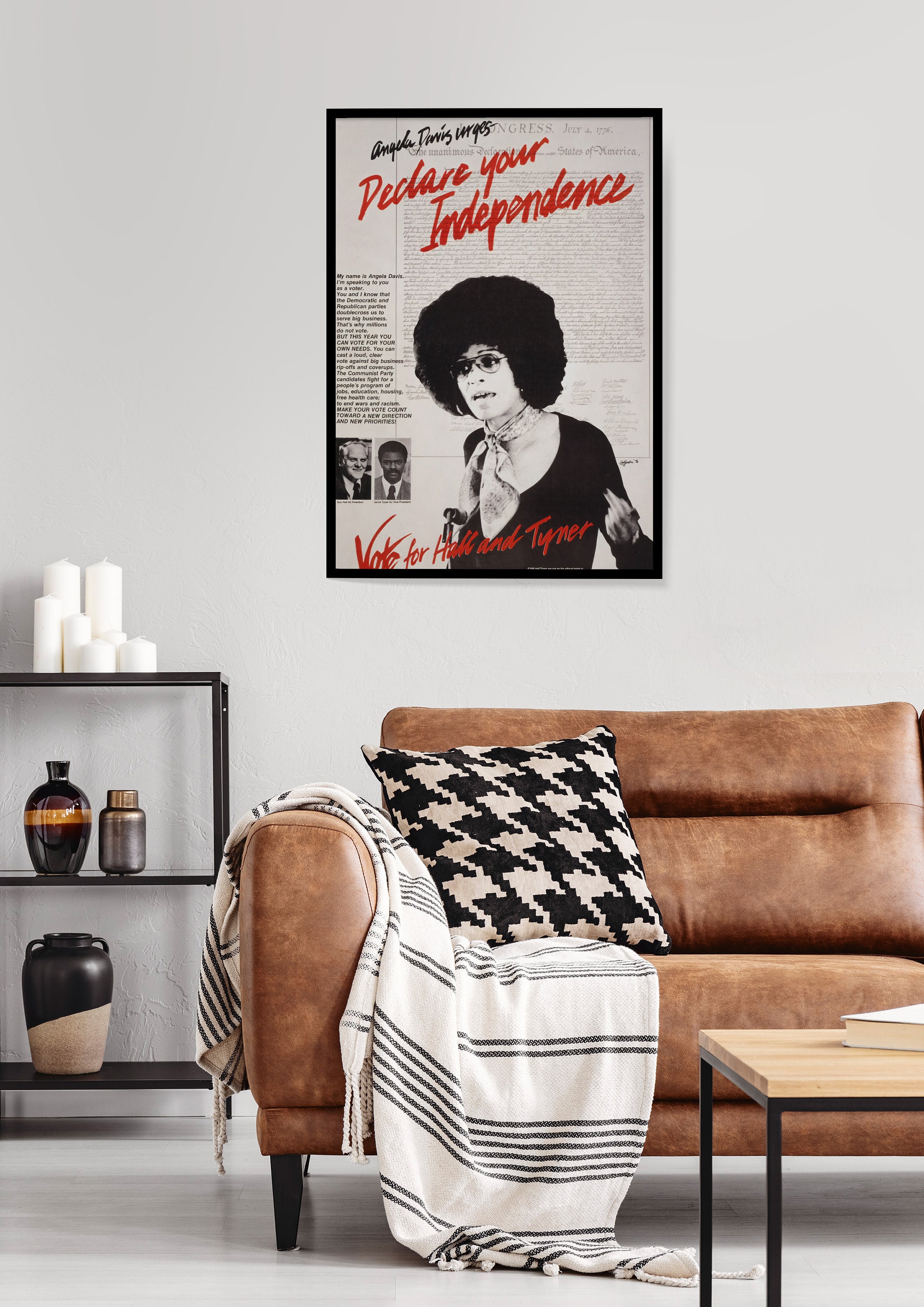 Angela Davis | Black Panthers | Vintage Poster | Black Woman Wall Art ...