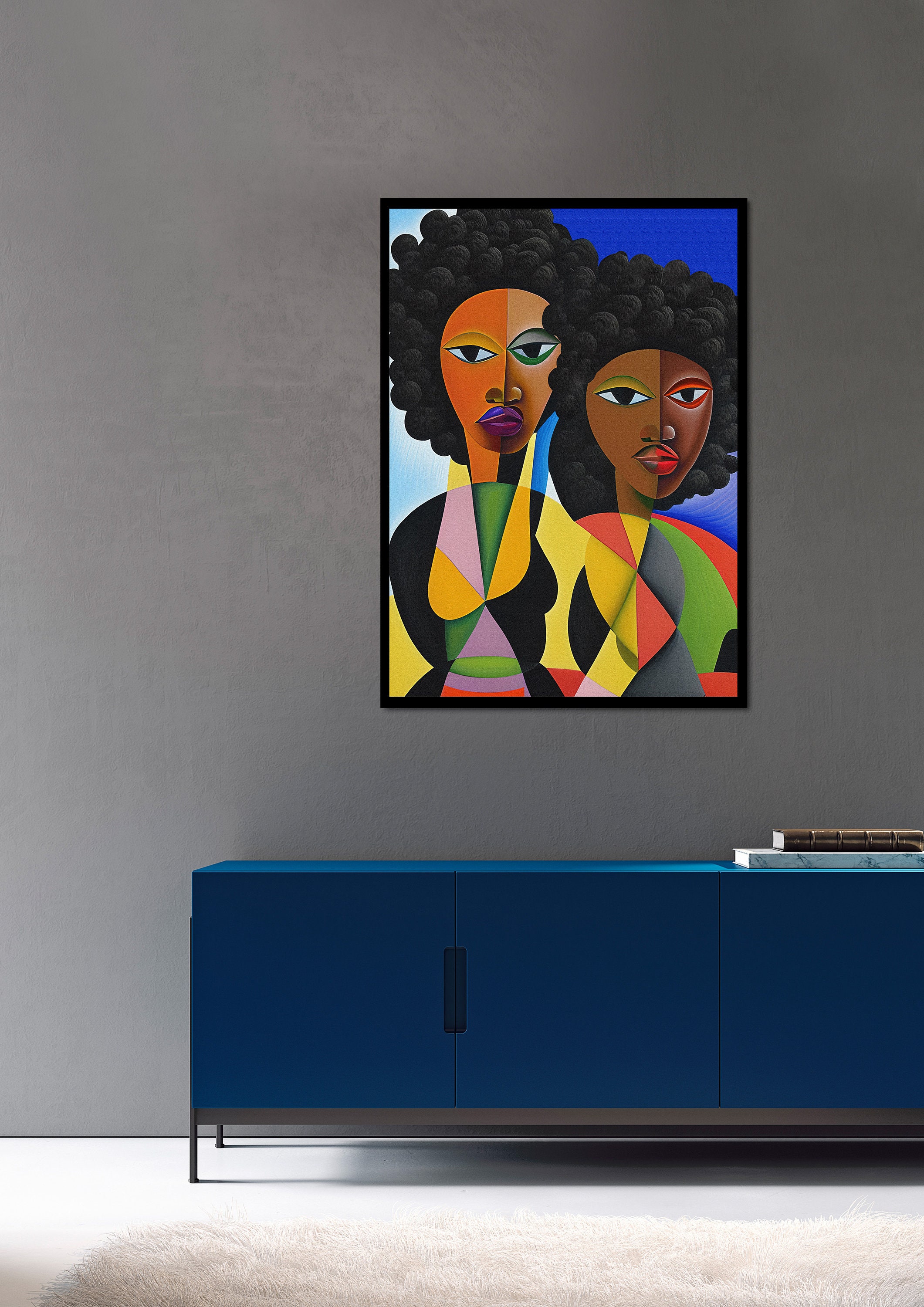 Black Women Abstract Art Black Girl Art Modern Wall Art Printable Black ...